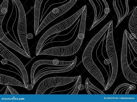 Beautiful Vector Seamless Pattern With Figured Hand Drawn Leaves Wallpaper Or Bed Sheets