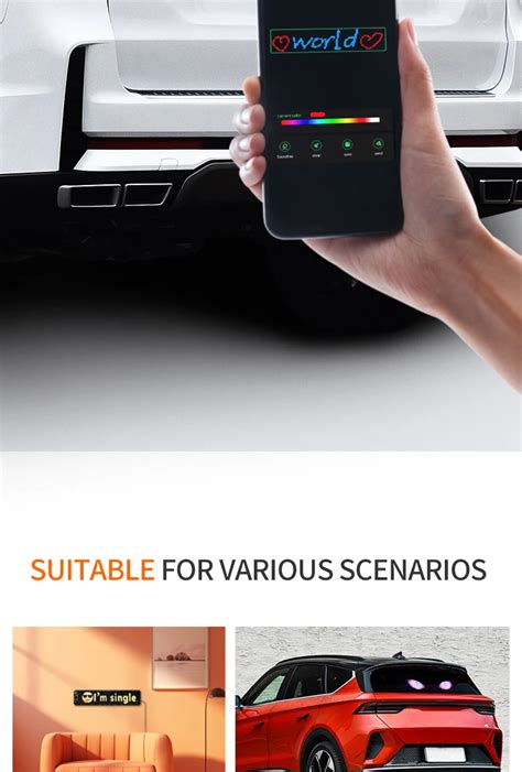 Rgb Scrolling Message Led Display Screen Blue Tooth Led Car Display Banner Soft Flexible Led