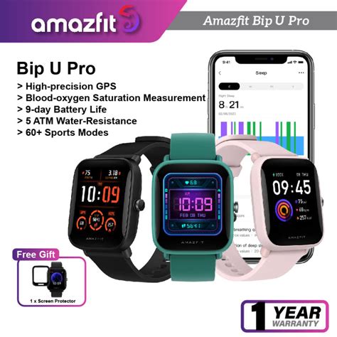 Amazfit Bip U Pro Smart Watch Built In Gps Geomagnetic Sensor Hd Color Display Spo