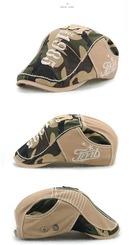 Мужская шапка, летняя, дышащая, стирается, хлопок, камуфляж, береты ...
