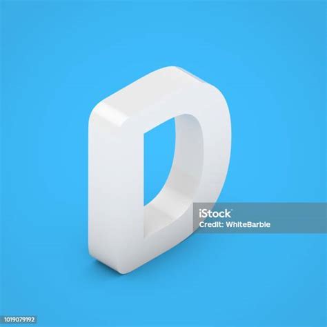 흰색 광택 아이소메트릭 편지 D 대문자 파란색 배경에 고립 0명에 대한 스톡 사진 및 기타 이미지 0명 3차원 형태