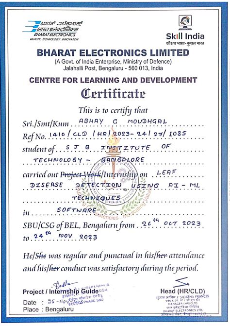 abhay g moudhgal on linkedin internship ai machinelearning bharatelectronics…