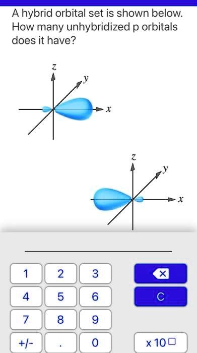 Solved A Hybrid Orbital Set Is Shown Below How Many Unhybridized P Orbitals Does It Have Z 1 2