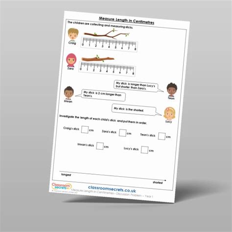 Year 1 Measure Length In Centimetres Reasoning And Problem Solving Resource Classroom Secrets