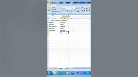 add mr and ms before name in ms excel shortvideo shorts trending