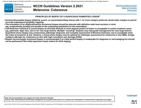 Cutaneous Melanoma Nccn 2021 PDF Skin And Dermatology Diseases And Conditions