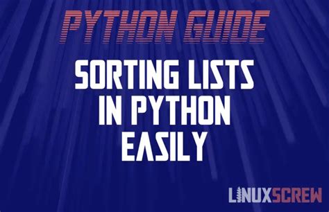 Python List Sort Method Sorting Lists In Python Easily