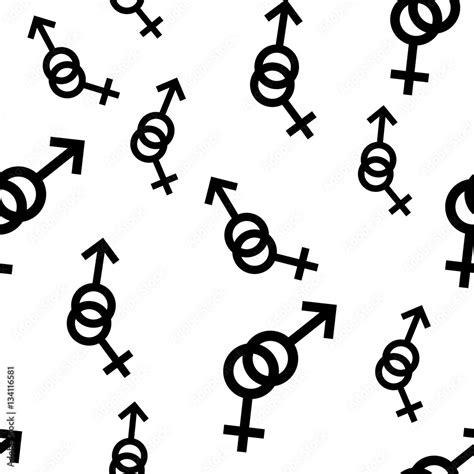 Seamless Pattern Female And Male Romantic Collection Female And Male