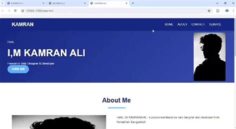 kamran bhangwar on linkedin simple protfolio html nd css with responsive
