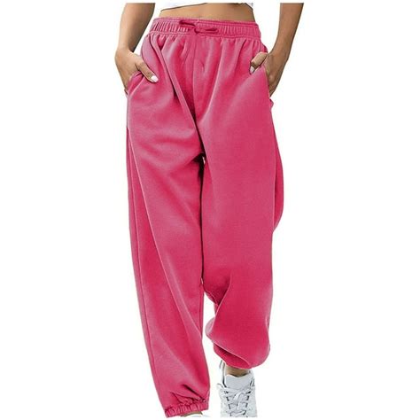 Aofany Women Solid Color Loose Fit Soft Jogger Pants Sweatpants Comfy