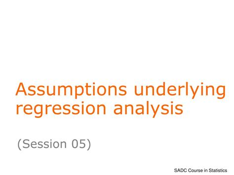 Ppt Assumptions Underlying Regression Analysis Powerpoint