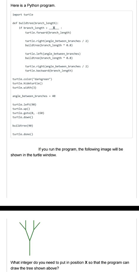 Solved Here Is A Python Program Import Turtle Def Buildtree Chegg