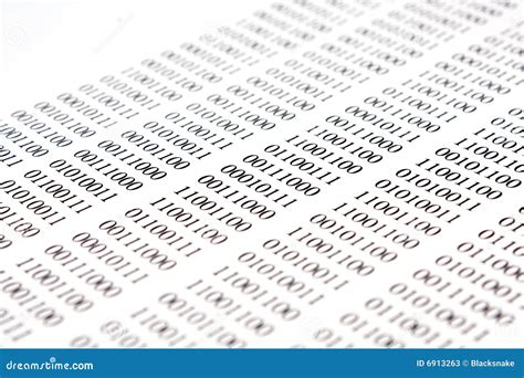 Binary Code On White Paper Stock Image Image Of Internet 6913263