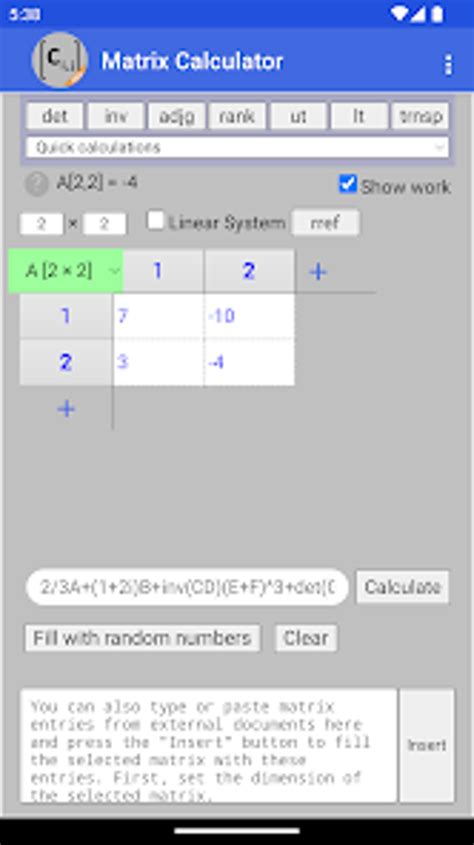 Matrix Calculator Pour Android Télécharger