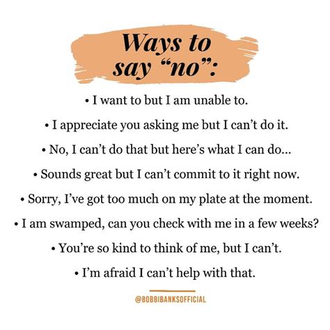 Different Ways To Say No