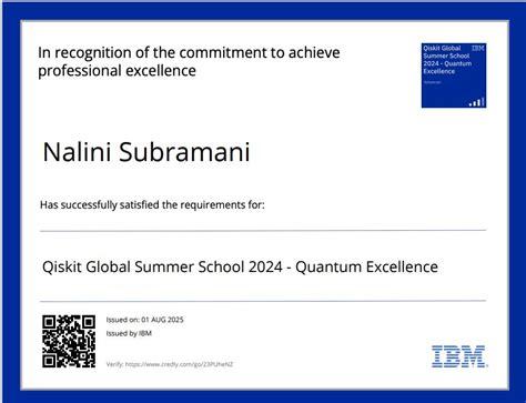 nalini subramani assistant professor on linkedin proud to earn ibm qiskit global summer school