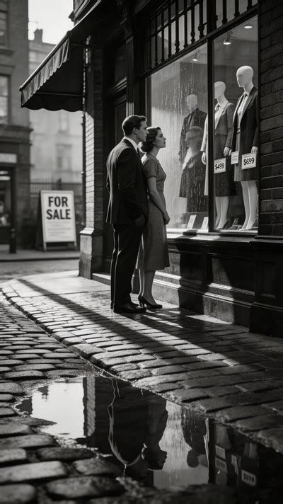 Free Window Shopping Dreams Image Couple Storefront Reflection