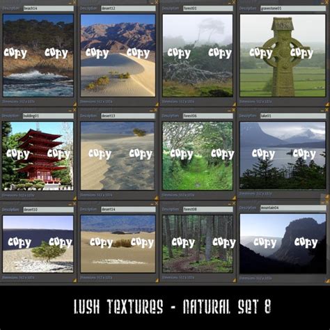 Second Life Marketplace Builder Texture Pack Natural Set 8 Full Perms