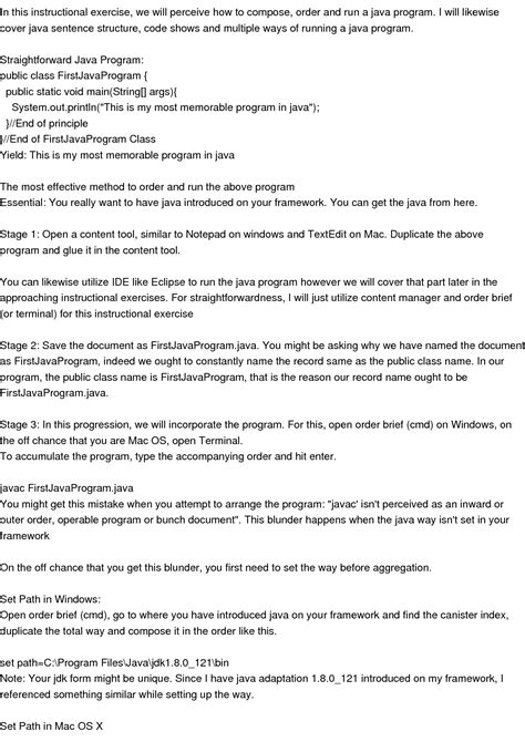 Solution How To Compile And Run Your First Java Program Studypool
