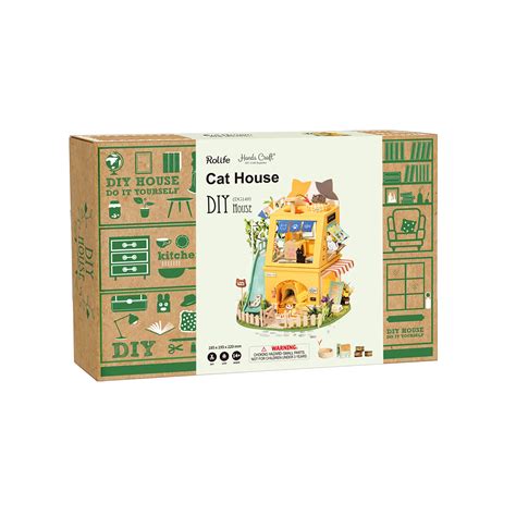 Mua Hands Craft Diy Miniature Dollhouse Kit Cat House 3d Model Tiny