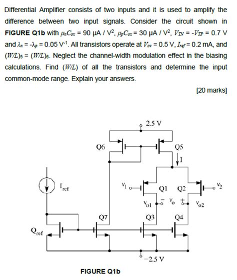Solved Differential Amplifier Consists Of Two Inputs And It Chegg Com