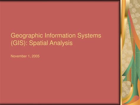 Ppt Unlocking Spatial Analysis In Geographic Information Systems Gis Powerpoint Presentation