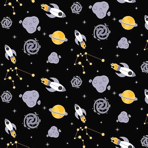 Free Vector Hand Drawn Space Pattern Design