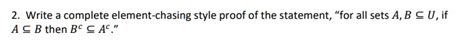 solved write complete element chasing style proof of the statement