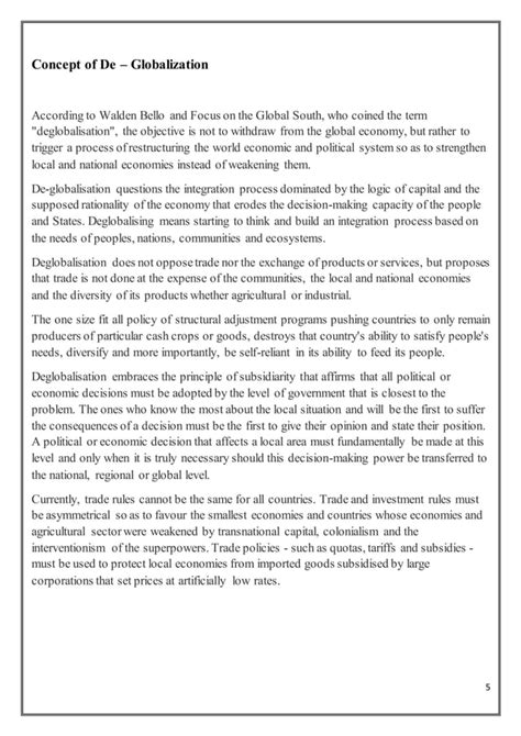 What Is De Globalization And Its Examples Pdf