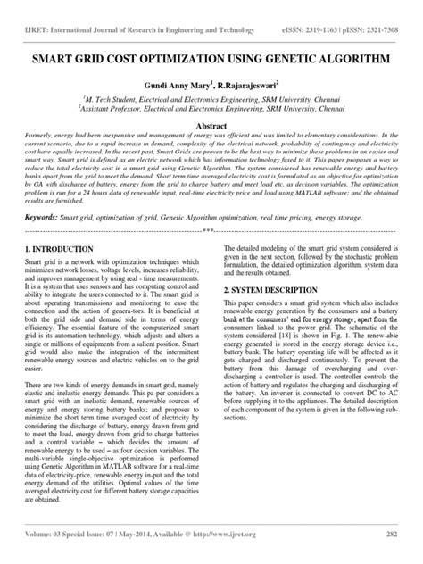 smart grid cost optimization using genetic algorithm pdf smart grid