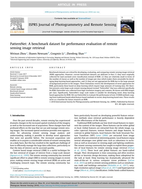 PDF PatternNet A Benchmark Dataset For Performance Evaluation Of Remote Sensing Image Retrieval