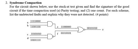Solved 2 Syndrome Compaction For The Circuit Shown Below Use The