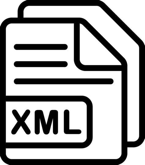 Xml Format Document Outline Style Icon 66505603 Vector Art At Vecteezy