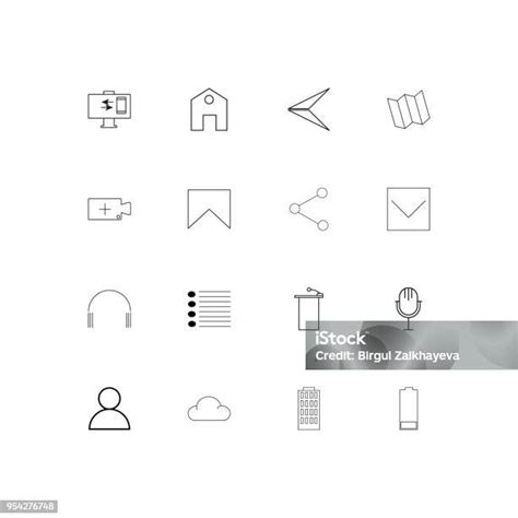 웹 응용 프로그램 선형 얇은 아이콘 설정합니다 간단한 벡터 아이콘 설명 0명에 대한 스톡 벡터 아트 및 기타 이미지 0명 디자인 리스트 istock