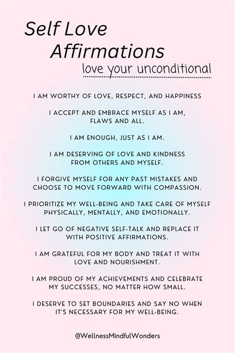10 Self Love Affirmations For Self Worth Artofit