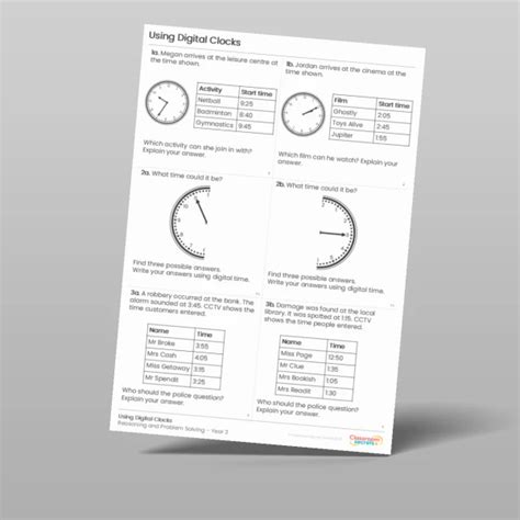 Year 3 Using Digital Clocks Reasoning And Problem Solving Resource Classroom Secrets