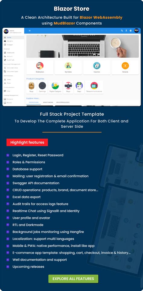 blazor store mobile pwa and site templates with code market
