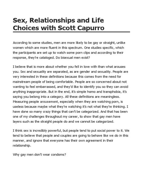 Sex Relationships And Life Choices With Scott Pdf Bisexuality