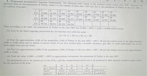 solved 5 polynomial interpolation lagrange polynomials