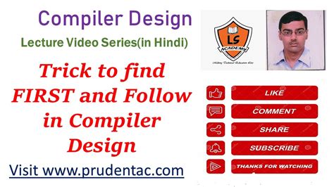 Shortcut Trick To Find First And Follow In Compiler First And Follow In Compiler Youtube