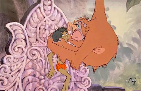 Original Production Animation Cel Of King Louie And Mowgli From The
