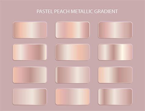 Elegant Soft Peach Metallic Color Gradient Set Collection Design Element 6895413 Vector Art At