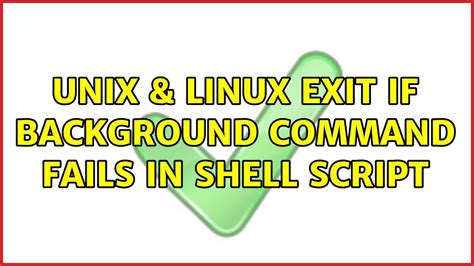 Unix And Linux Exit If Background Command Fails In Shell Script Youtube