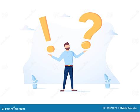 Vector Illustration Concept Illustration Of Frequently Asked Questions Of Exclamation Marks And