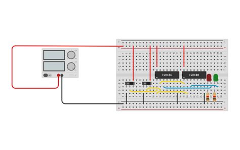 circuit design half adder using basic gates tinkercad
