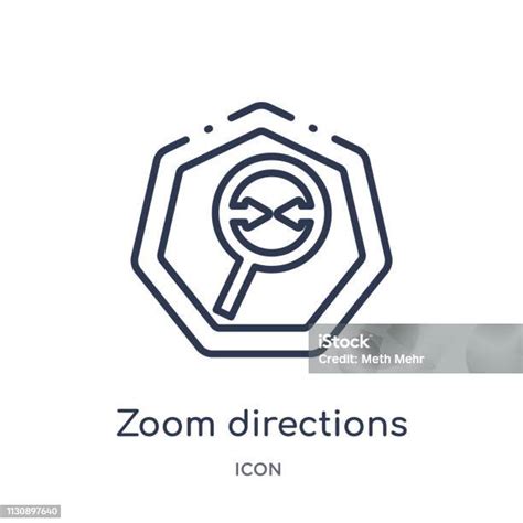 화살표 윤곽선 컬렉션에서 선형 확대 축소 방향 아이콘입니다 얇은 선 줌 방향 벡터 흰색 배경에 고립 줌 방향 유행 그림 기에 대한 스톡 벡터 아트 및 기타 이미지 Istock