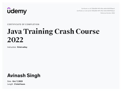 earned java training certification from udemy avinash singh posted on the topic linkedin