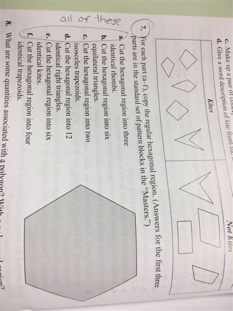 Solved For Each Part A F Copy The Regular Hexagonal