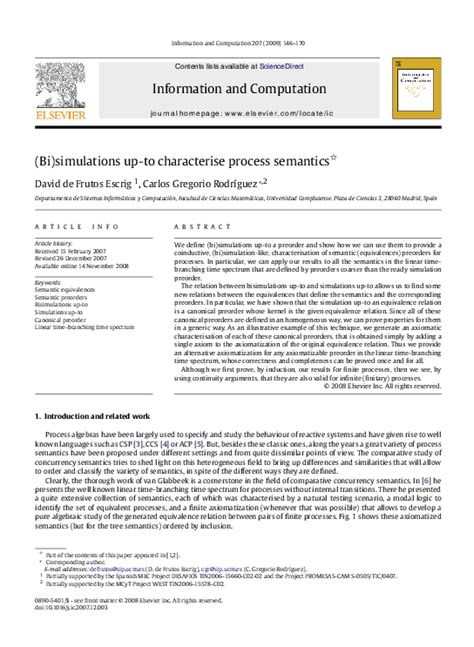 Pdf Bisimulations Up To Characterise Process Semantics