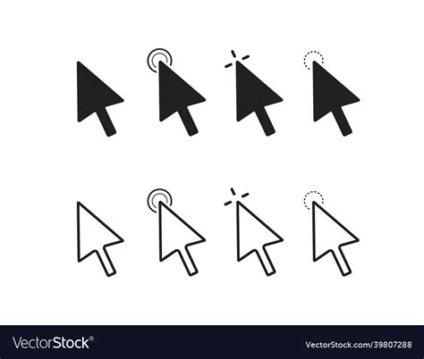Click Cursor Arrow Icon Mouse Pointer Symbol Vector Image